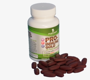 Pro-immune Gold Pills And Bottle - Gold PNG Image | Transparent PNG ...