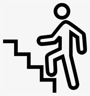 A Cutout Of An Older Man Climbing Up Stairs With White - Stairs ...