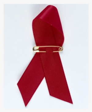A Red Ribbon Secured With A Small Brass Safety Pin - Formal Wear PNG ...