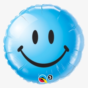 18" Redondo, Carita Feliz, Azul - Orbz Balloon Smiley Face PNG Image ...
