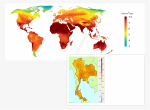 Thailand Map Of Potential Solar Power - World Map PNG Image ...