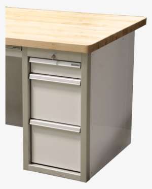 Aluminum File Cabinet Desk With Butcher Block - Filing Cabinet PNG ...