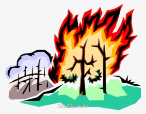 Forest Fire Royalty Free Vector Clip Art Illustration - Drawings Of ...