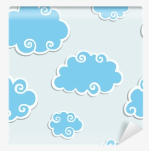 Vector Cartoon Blue Clouds Border Material 3174*917 - Clouds Border PNG ...