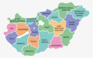 Map Of Counties Of Hungary 2004 - Parts Of Hungary PNG Image ...