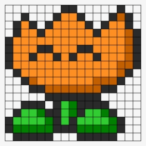 Mario Fireball For Minecraft Blueprint Perler Bead - Fire Flower 8 Bit ...