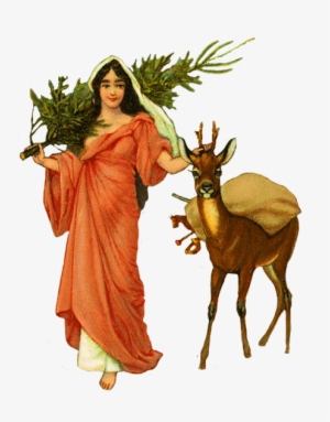 Christmas Clip Art Angel With Deer - Christmas Day PNG Image ...