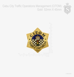 Cebu City Traffic Operations Management Badge Gold - Citom PNG Image ...