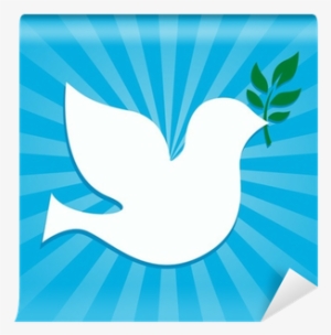 Dove Peace Symbol Holding An Olive Branch Wall Mural - Peace Day PNG ...