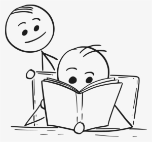 Reading 2 People - Cartoon Drawings Of A Book PNG Image | Transparent ...