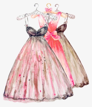 Princess Dress Cartoon Transparent - Fashion Water Colour Illustration ...