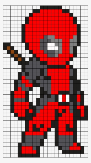 Deadpool Perler Bead Pattern / Bead Sprite - Pixel Art Deadpool PNG ...