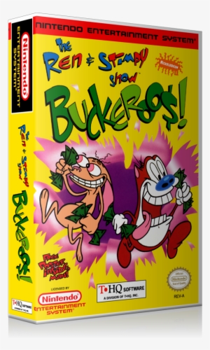 Nes Ren And Stimpy Show Buckeroos Retail Game Cover - Ren And Stimpy ...