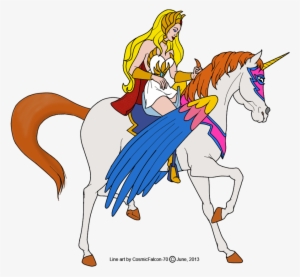 She Ra And Swifty Colored - She Ra And Swiftwind PNG Image ...