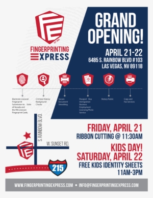 Fingerprinting Express Grand Opening & Kid's Day Event/when - Flyer PNG ...
