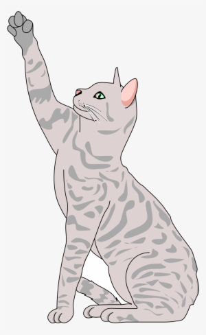 Kittens Clipart Playful - Cartoon Cat Reaching Up PNG Image ...