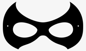 Superhero Mask Clipart Black And White - Robin Mask Printable PNG Image ...