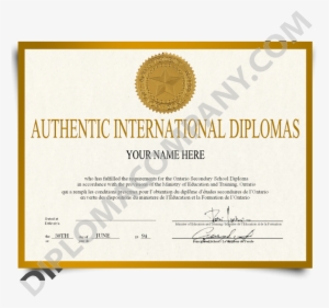 Fake International Diploma - Us High School Certificate PNG Image ...