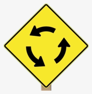 Roundabout Approaching Sign - Roundabout Sign PNG Image | Transparent ...