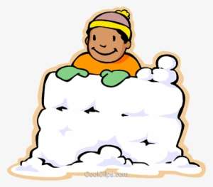 Boy In Snow Fort, Snow Fight Royalty Free Vector Clip - Snow Ball Fight ...