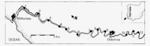 Location Of The Collecting Stations In The Mira River - Mira River PNG ...