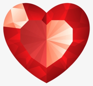 Diamond Heart Red Png Image Twenty - Red Heart Gem PNG Image ...