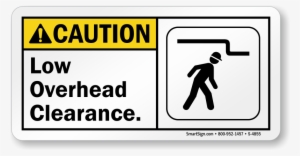 Ansi Caution Sign - Low Head Clearance Signs PNG Image | Transparent ...