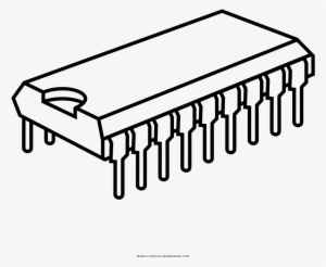 Computer Chip Coloring Page - Integrated Circuit PNG Image ...