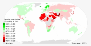 World Map Comparing Each Country's Gender Gap Score - Gender ...