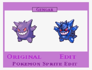 Some Stuff From The Past 2 Days - Gengar Black And White Sprite PNG ...