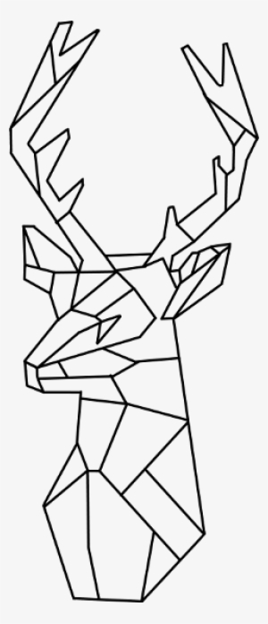 Geometric Deer Stag Reindeer Cute Screindeer - Reindeer PNG Image ...