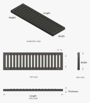 Grate Size Swiftdrain - Trench Drain Top View PNG Image | Transparent ...