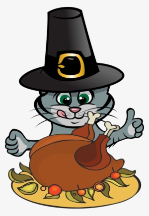 Feline Clipart Happy Thanksgiving - Cat Thanksgiving Clip Art PNG Image ...