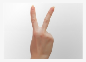 Hand Formed In Victory Sign Isolated On White Background - Sign ...