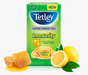 Immunity Green Tea Lemon Honey With Vitamin C - Immunity Tea Tetley PNG ...