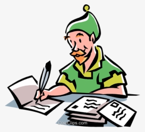 Elf Writing Christmas Cards - Writing Christmas Card Cartoon PNG Image ...