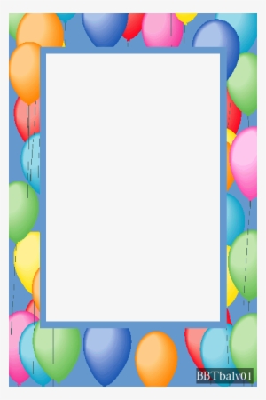Balloon Border Template Free - Balloon Card Sample Invitation PNG Image ...