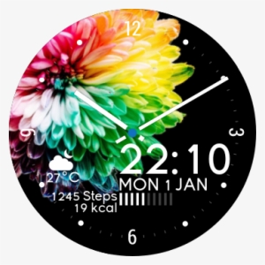 Rainbow Flower Watch Face Preview PNG Image | Transparent PNG Free ...