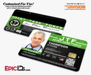 Joint Task Force 'the Division' Agent Id Card [photo - Jtf The Division ...