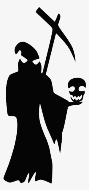 Black Death Skull On Grim Reaper Hand Tattoo Stencil - Transparent ...