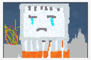 Shiny Sad Ghast Pixel Art - Rainbow Screen Of Death PNG Image ...