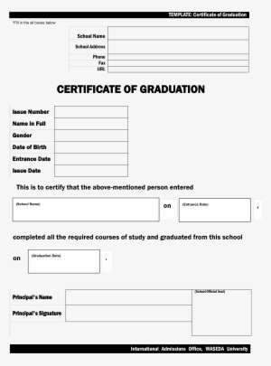 Blank Graduation Certificate Sample Main Image - Academic Certificate ...