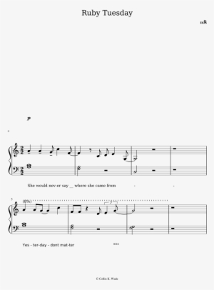 Ruby Tuesday Sheet Music Composed By R 1 Of 3 Pages - Sheet Music PNG ...