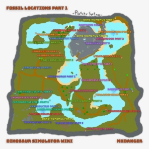Fossil Locations Map - Dinosaur Simulator Fossil Map PNG Image ...