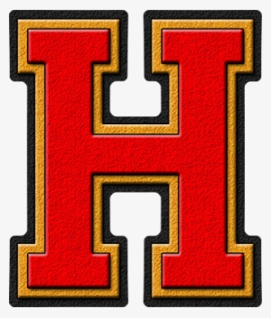 Presentation Alphabets Scarlet Red Gold Varsity Letter - Letter H Dr ...