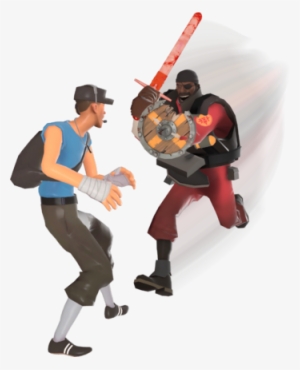 A Demoman Using The Chargin' Targe To Charge Towards - Demoman Charging ...