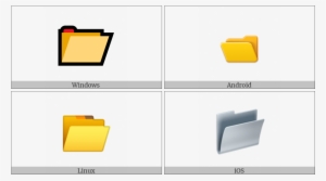 Open File Folder On Various Operating Systems - Illustration PNG Image ...