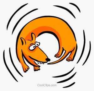 Dog Chasing His Tail Royalty Free Vector Clip Art Illustration - Dog ...