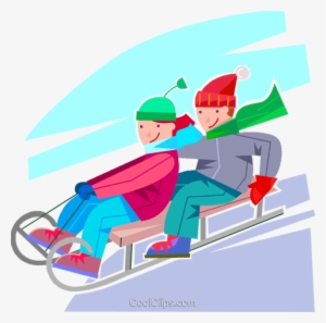 Children Sledding Royalty Free Vector Clip Art Illustration - Rodeln ...