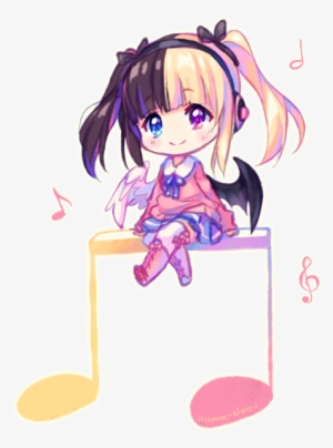 Kitsuae Music Note Chibi By Hyanna-natsu - Chibi Girl Music Chibi PNG ...